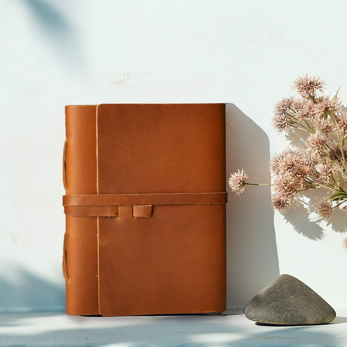 Lined Vintage Paper Notebook- Tan – Leather Village